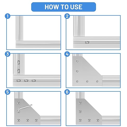EXLECO 6 Corner Bracket Connection Plate Aluminium Profile 30 x 30 ...