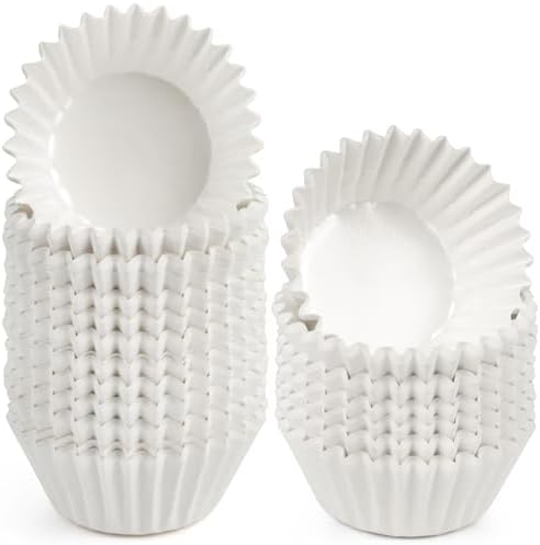 Amazon.com: Caperci Heavy Duty White Mini Cupcake Liners 200 Counts ...