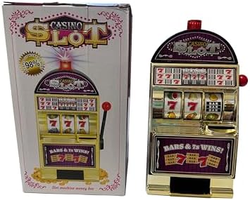 Amazon.com: 777 Gold Slot Machine Casino Toy Piggy Bank Replica with ...