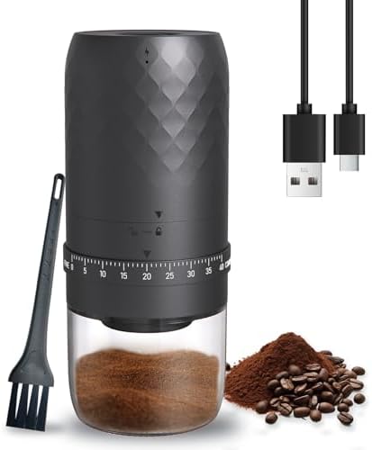 Amazon.com: Portable Burr Coffee Grinder, Electric/Manual 2-in-1 Cafe ...