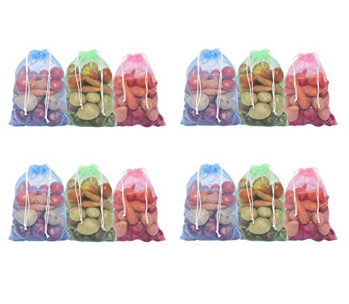 Homestrap Set of 12 Drawstring Mesh Reusable Fridge Storage Bag For ...