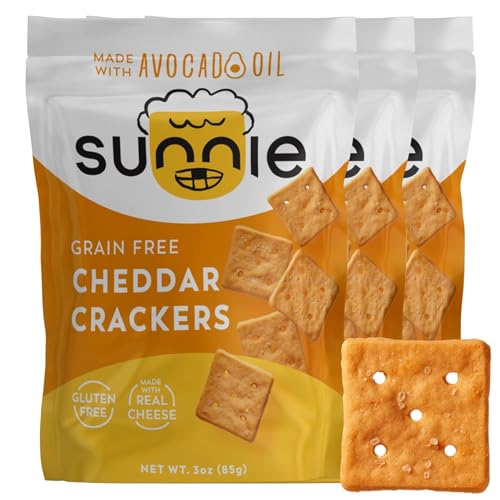 Sunnie Gluten Free Cheddar Crackers - Healthy Grain Free Crackers Made ...