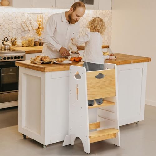 Amazon.com: Guidecraft Jr. Classic Kitchen Helper Step-Up - Natural ...