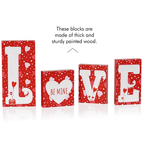 Snapklik.com : Ornativity Red Wooden Love Blocks - Valentines Day ...