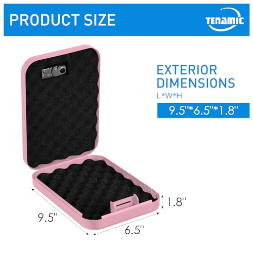 Snapklik.com : TENAMIC Pistol Safe, Portable Travel Gun Safe, Solid ...