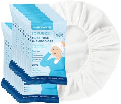 Amazon.com: Scrubzz Shampoo Caps No Rinse for Elderly and Bedridden ...