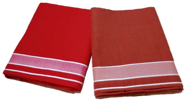 Men Lungi Combo Pack of 2 | Unstitched | Cotton | 2 Meter | Dhoti | Red ...