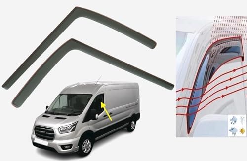 Set Of 2 Wind Deflectors IN-CHANNEL Type Compatible with FORD TRANSIT ...