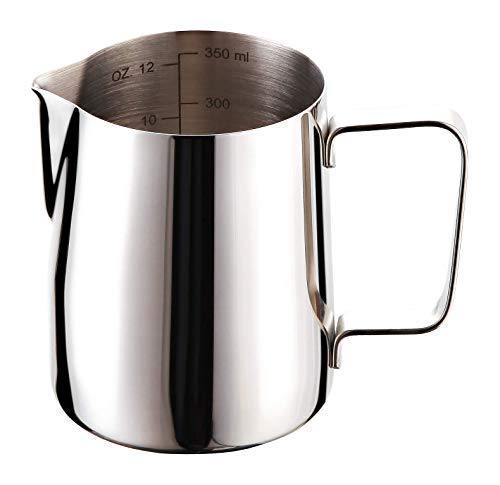 Buy 12oz Milk Frothing Pitcher Stainless Steel Steaming Pitcher Milk ...