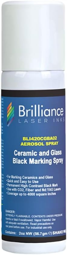 Amazon.com: Brilliance Laser Inks Ceramic and Glass Black Marking Spray ...