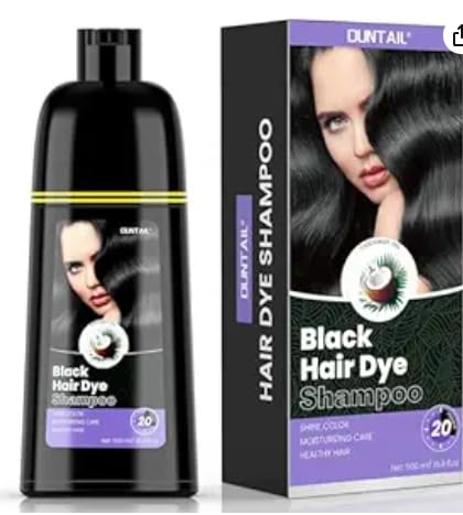 Amazon.com : Black Hair Dye Shampoo for Woman & Man, Coconut Hair Color ...
