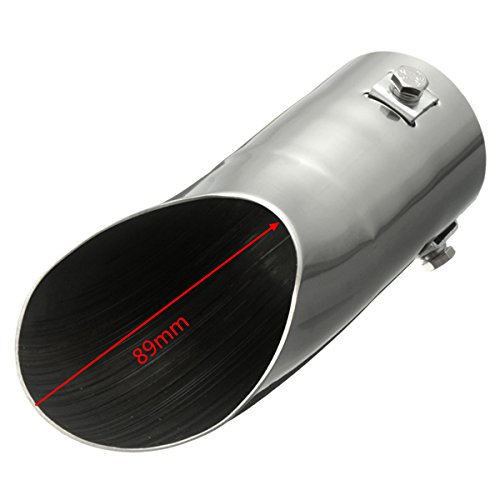 C-FUNN Chrome 60mm Car Curved Exhaust Tail Tip End Pipe Blow Down ...