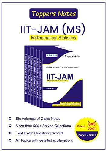 Buy Toppers Notes IIT JAM Mathematical Statistics -Six Volumes of class ...