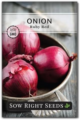 Amazon.com : Sow Right Seeds - Ruby Red Onion Seeds for Planting - Non ...