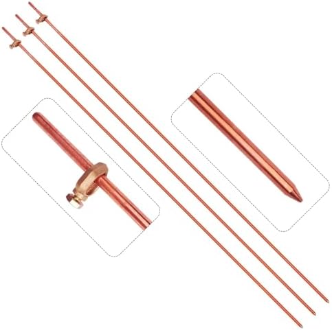 Copper Grounding Rod Kit - Ground Wires,Clamp,Wrench,T-Handle-Portable ...
