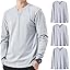 Amazon | Hisitosa長袖tシャツ メンズ 3枚組 4枚組 秋服メンズ tシャツ 綿100 無地 ロングtシャツ ヘンリーネック ...