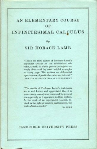 An elementary course of infinitesimal calculus,: Lamb, Horace: Amazon ...