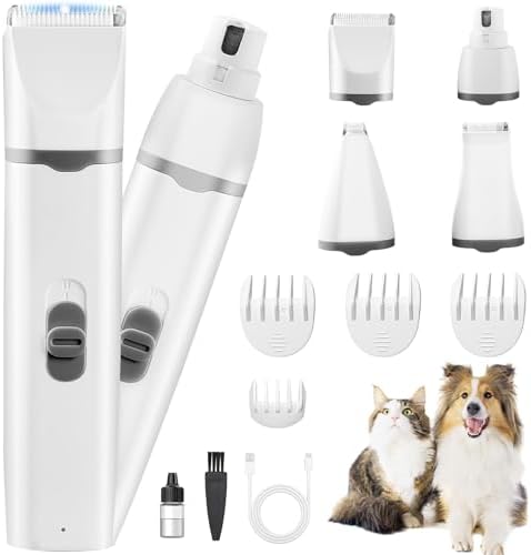 Amazon.com: Dogs Hair Clippers Grooming Kit with Nail Grinder, 4 in 1 ...