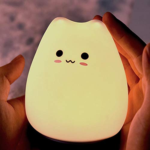 GLOWSERIES Kitty Night Lamp for Kids, Cat Night Lamp, 7 Color Cute ...