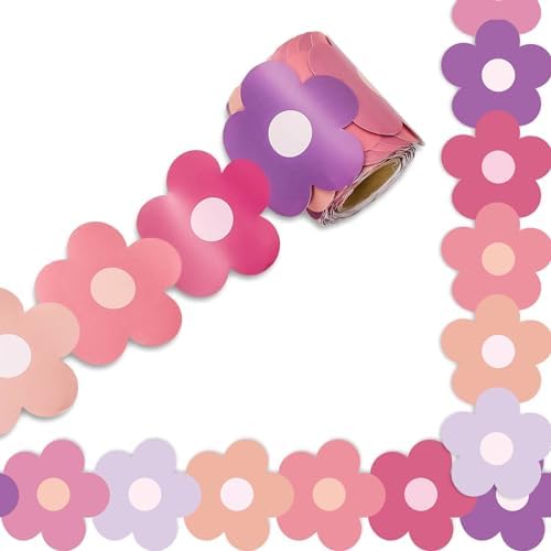Amazon.com: Whaline 32.8Ft Groovy Smile Daisy Flower Bulletin Board ...