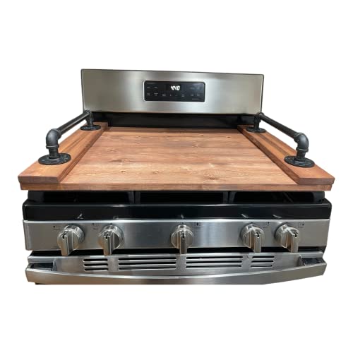 Amazon.com: Handmade Wooden Industrial Farmhouse Stove Top Cover ...