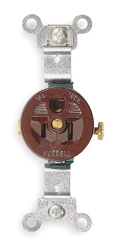 KELLEMS HBL5251 125V, Brown, 15 AMP, Receptacle, Industrial Grade, 5 ...