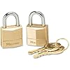 Master Lock 120T Solid Brass Padlocks, 3/4-Inch Body Width, 2-Pack ...