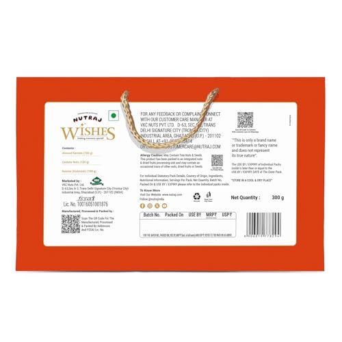 Nutraj Diwali Dry Fruits Gift Box 300g | 3 Items Combo Pack - Almond ...