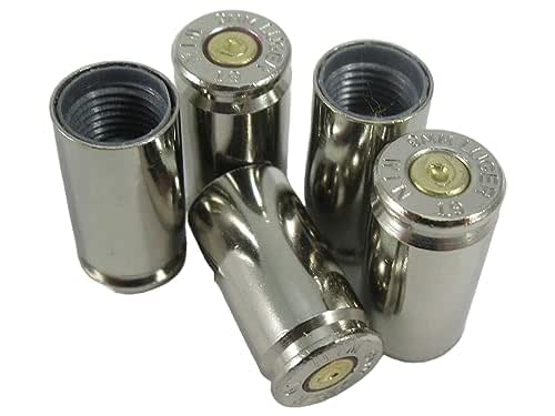 Amazon.com: 9mm Caliber Bullet Shell Casing Universal Tire Valve Stem ...