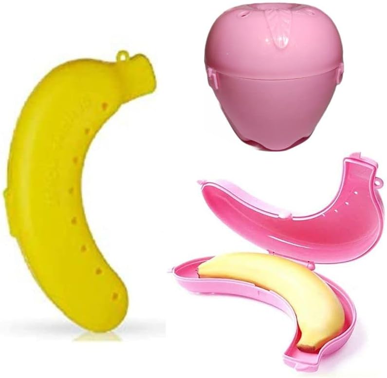 DOVEAZ® Plastic 1 Apple 2 Banana Storage Case,Apple Banana Carry Case ...