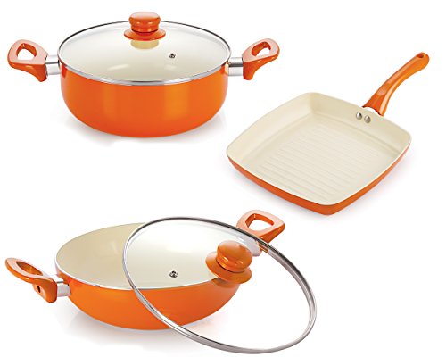 Buy Nirlon Induction Based Non-Stick Cooking Utensils Set with Lid ...