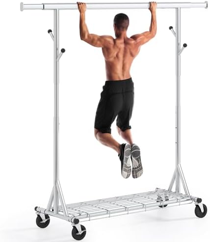 Amazon.com: Gewudraw Heavy Duty Clothes Rack Load 480 LBS Metal Garment ...
