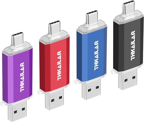 THKAILAR 4Pack 64GB USB C Memory Stick 2 in 1 USB 3.0 Flash Drive USB C ...
