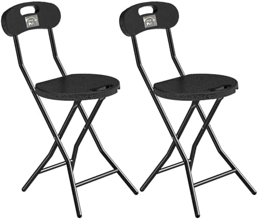 Amazon.com: 5Rcom Folding Stool, 2 Pack 18 inch Folding Bar Stool with ...