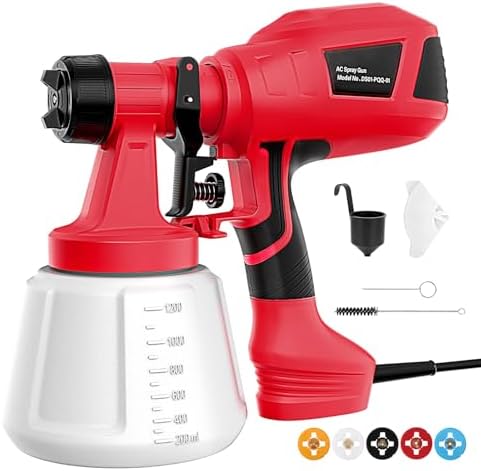efekol Electric Paint Sprayer - 1000W HVLP Spray Gun with 4 Nozzles and ...