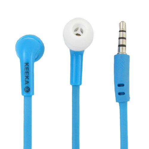 BIG BOOM® White Earbuds 3. 5mm Plug in Ear Earphone w Microphone Blue ...