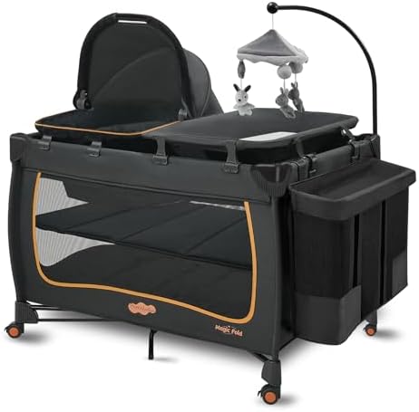 Amazon.com : Pamo Babe 6 in 1 Baby Pack and Play with Bassinet - One ...