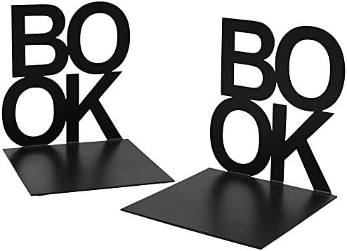 Zollyss Metal Non-Slip Bookend Bracket Heavy Book End Office Book ...