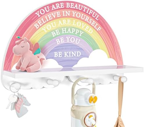 Amazon.com: Garybank Inspirational Rainbow Shelf for Girls Bedroom Wall ...