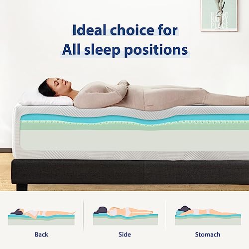 Snapklik.com : ELEMUSE Full Mattress 10 Inch Cooling Gel Memory Foam ...