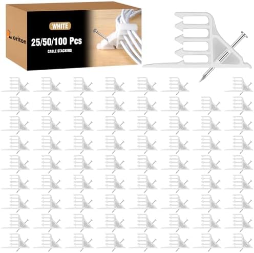 Leriton 100 Pcs Cable Stackers Electrical Cable Stapler Staples ...
