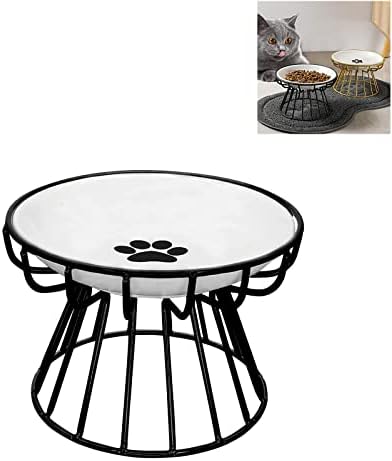 Amazon.com : Kitwinney Raised Cat Food Bowls, Elevated Shallow Cat Bowl ...