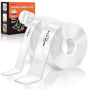 Amazon.com: 2 Rolls Double Sided Tape Heavy Duty, Clear & Tough Nano Tape, Removable Double ...