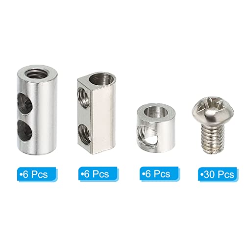 PATIKIL Wire Rope Clips, 1 Set/18Pcs Steel Cable Clamps 3mm 3.5mm ...