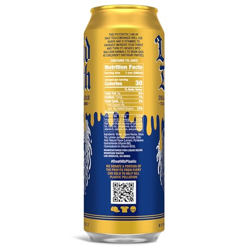 Liquid Death Iced Black Tea/Lemonade, Dead Billionaire (aka Armless ...