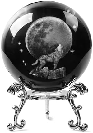 Amazon.com: Crystal 3D Wolf 2.36in Ball Figurine Gifts for Men ...