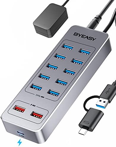 Amazon.com: ORICO USB Hub 3.0, Clamp USB Hub with Extra Power Supply ...