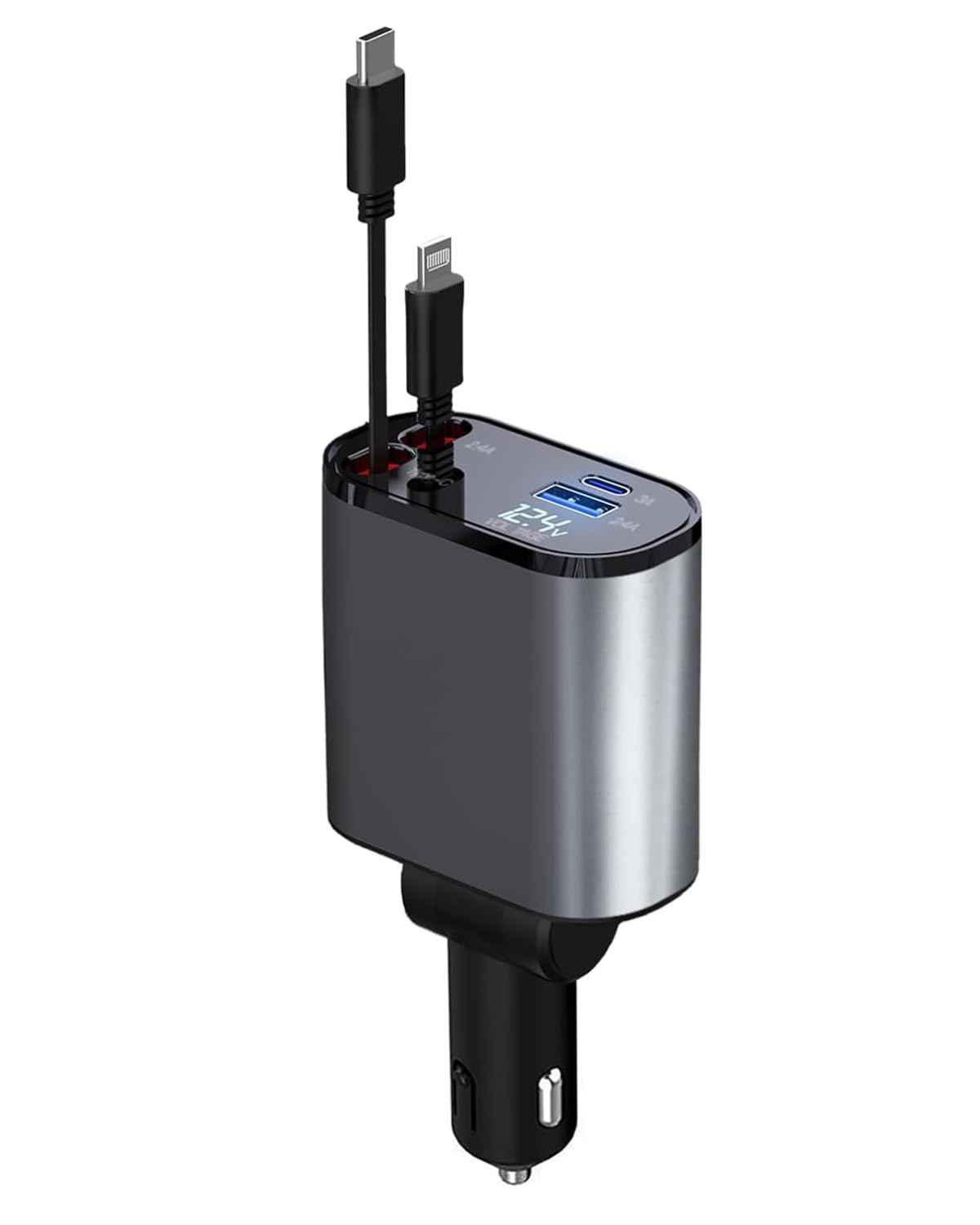 Sevenaire Retractable Car Charger, 120W 4 in 1 Super Fast Car Charger ...