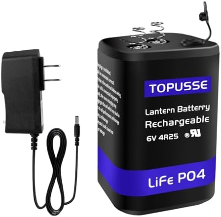 Amazon.com: Fitinoch Rechargeable 6 Volt 4.5AH Lantern Battery with Charger, LiFePO4 6V ...