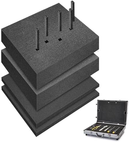 Set of 2 Pre-Cut Foams, 30 x 30 x 5 cm, 2 Pieces 30 x 30 x 1 cm, Foam ...